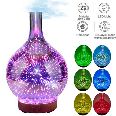 Aromatherapy Glass Dome Ultrasonic Essential Oil Diffuser 7 LED Air ...