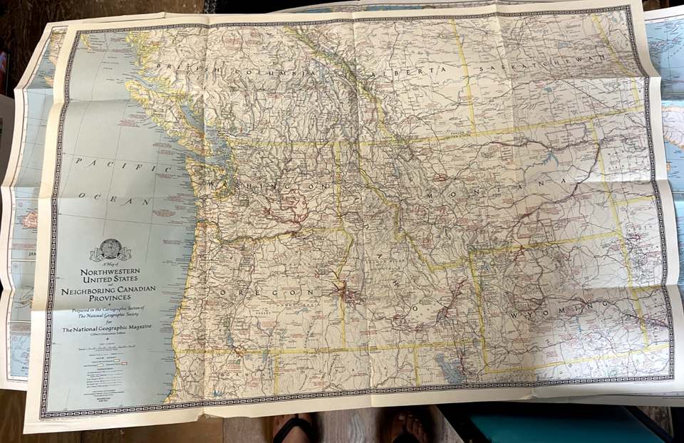 Vintage National Geographic Collectible Maps (5 Maps Total) 1939 & 1941 ...