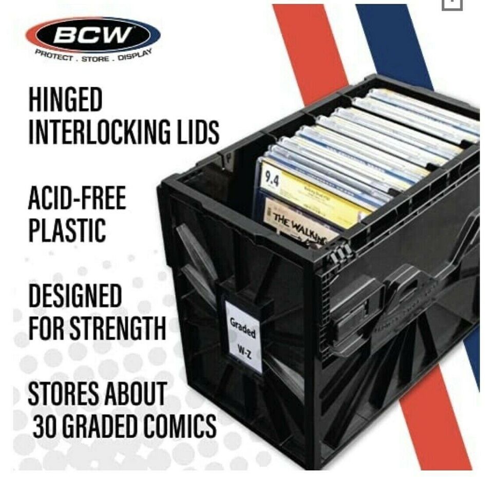 BCW Plastic Black CGC Graded Comic Book Box Acid Free Storage Tote Bin ...