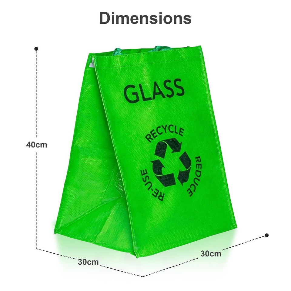 Recycle Carry Bags Recycling Organizer Reusable Waste Bin Sack Handles ...