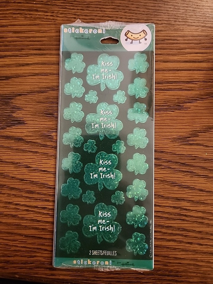 Hallmark ST PATRICKS DAY Stickeroni FOIL STICKERS Kiss Me I'm IRISH - 2 ...