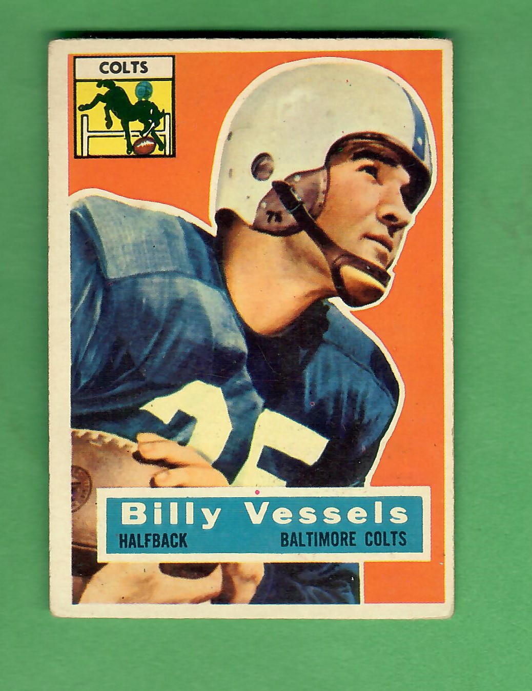 1956 TOPPS FOOTBALL #120 BILLY VESSELS - COLTS - ROOKIE - LAST CARD IN ...