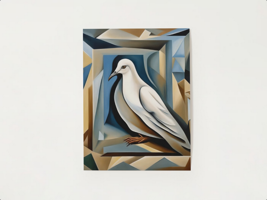Abstract White Dove Painting - AI Generated Digital Art Print | eBay