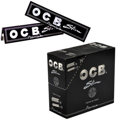 OCB Black Premium Kingsize Slim Rolling Paper Ultra-thin Natural Papers ...