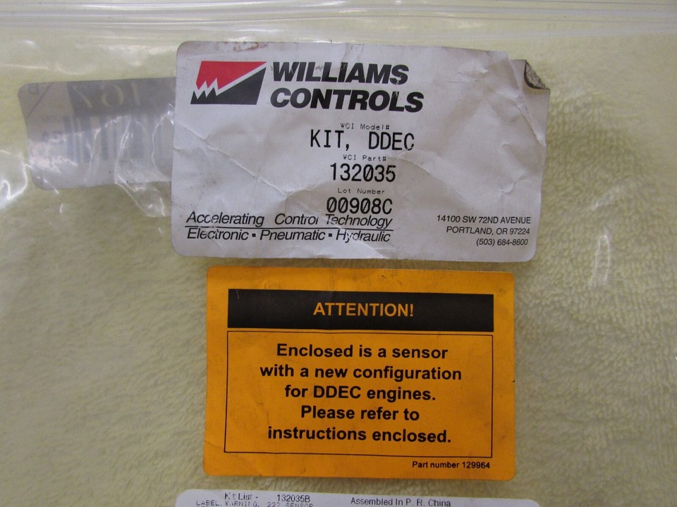 Williams Controls DDEC Accelerator Pedal Sensor Kit 132035 (WM526) New ...