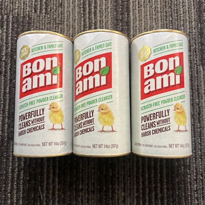 3 pk Bon Ami POWDER CLEANSER 14 oz. No Scent Cleaner Kitchen Bath ...