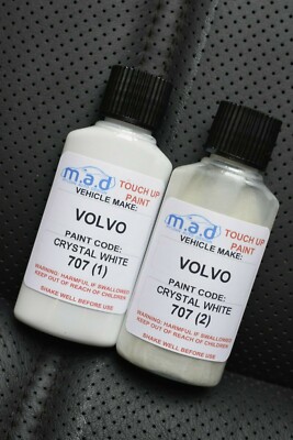 TOUCH UP PAINT FOR VOLVO CRYSTAL WHITE 707 BOTTLE BRUSH REPAIR PAINT ...