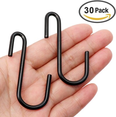 30 Pack S Hooks Cast Iron Heavy Duty S Hooks for Hanging Hooks for ...