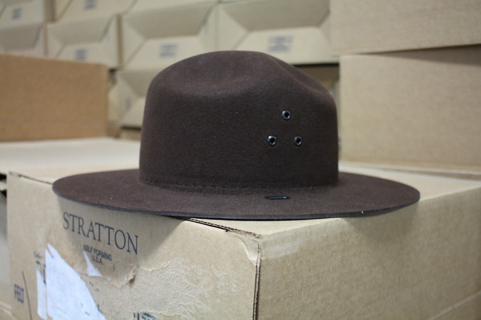 Stratton Felt Campaign Hat Dark Brown 6-1/2" NEW | eBay