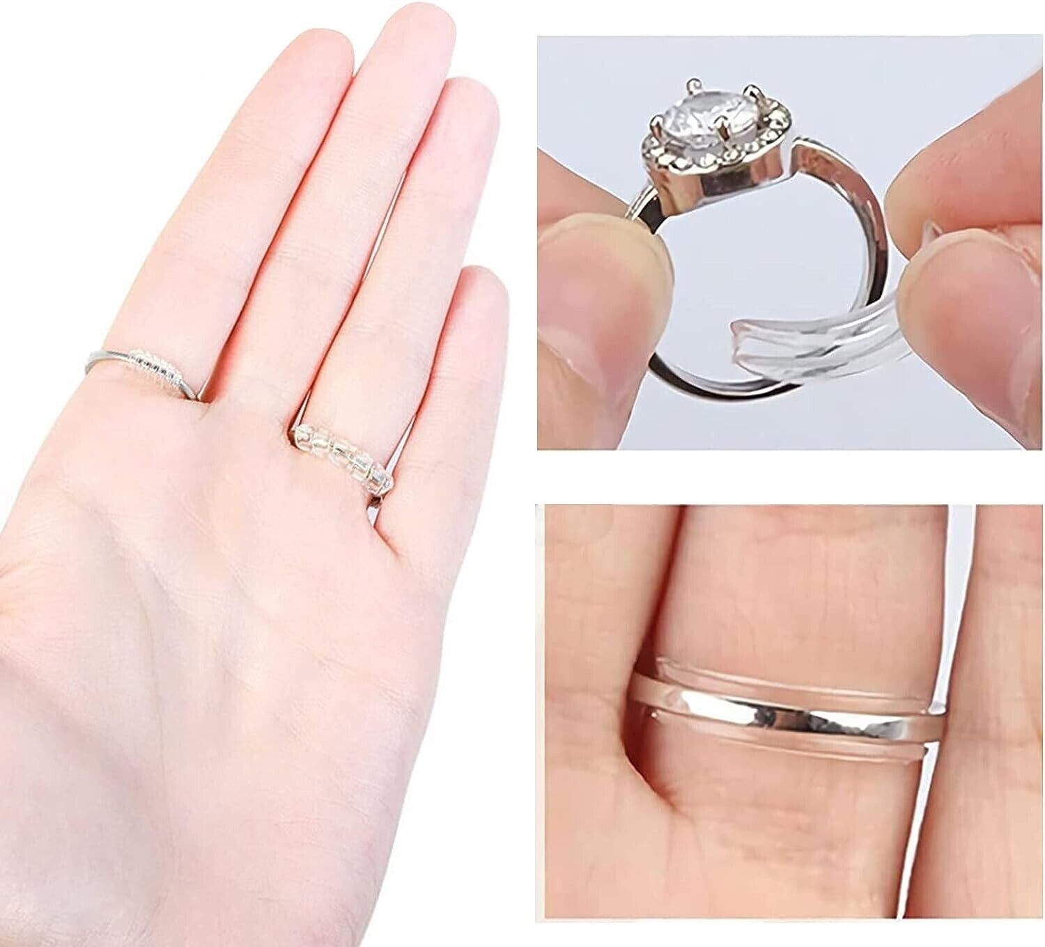 8Pcs Set Invisible Design Ring Size Clip Guard Resizer Reducer Adjuster ...