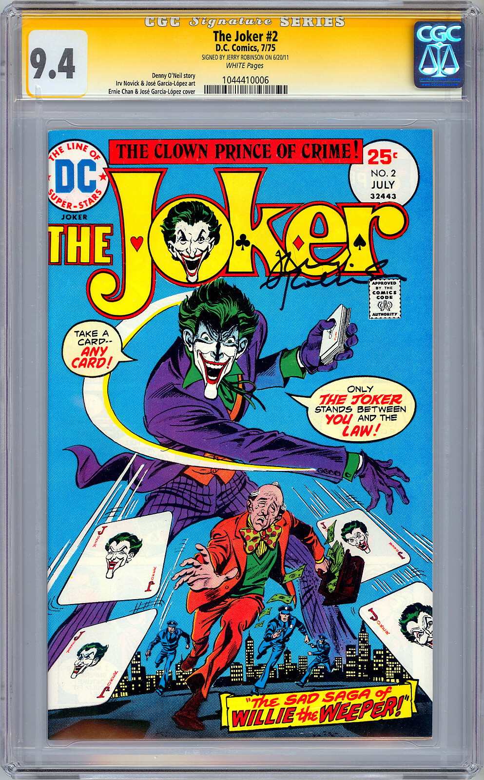 THE JOKER #2 CGC-SS 9.4 SIGNED *BATMAN LEGEND JERRY ROBINSON* JOKER ...