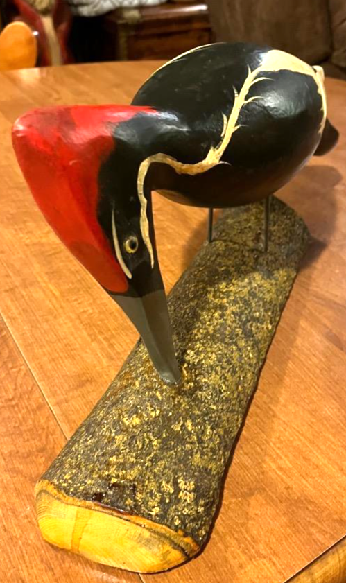 JIM SLACK hand carved & painted IVORY BILLED WOODPECKER BIRD decoy ...