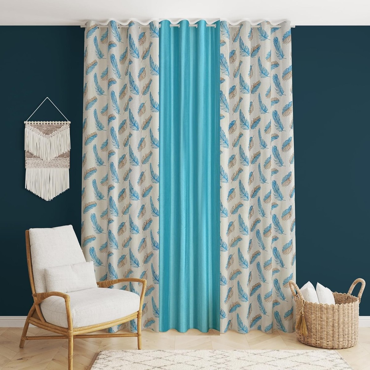 Eyelet Window Set Of 2 Luxurious Golden Floral Sheer Eyelet Curtains