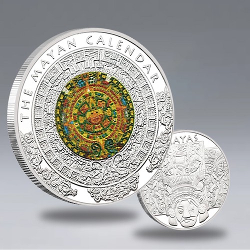 Mayan Calendar Silver Plated Coin – Ancient Civilization Commemorative ...