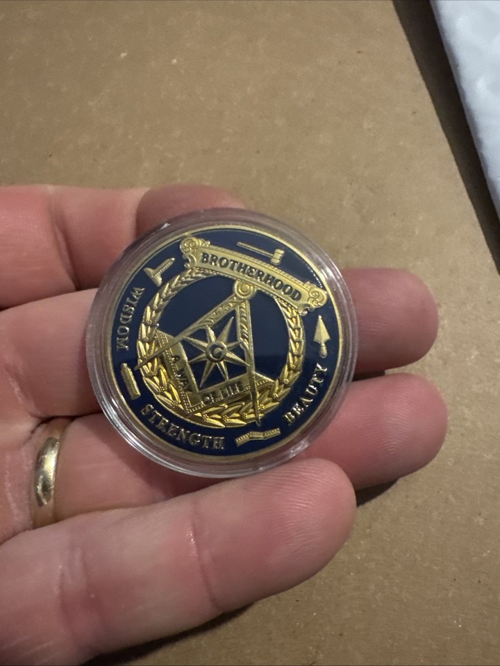 Masonic Challenge Coin Masons George Washington Illuminati Egyptian Eye ...