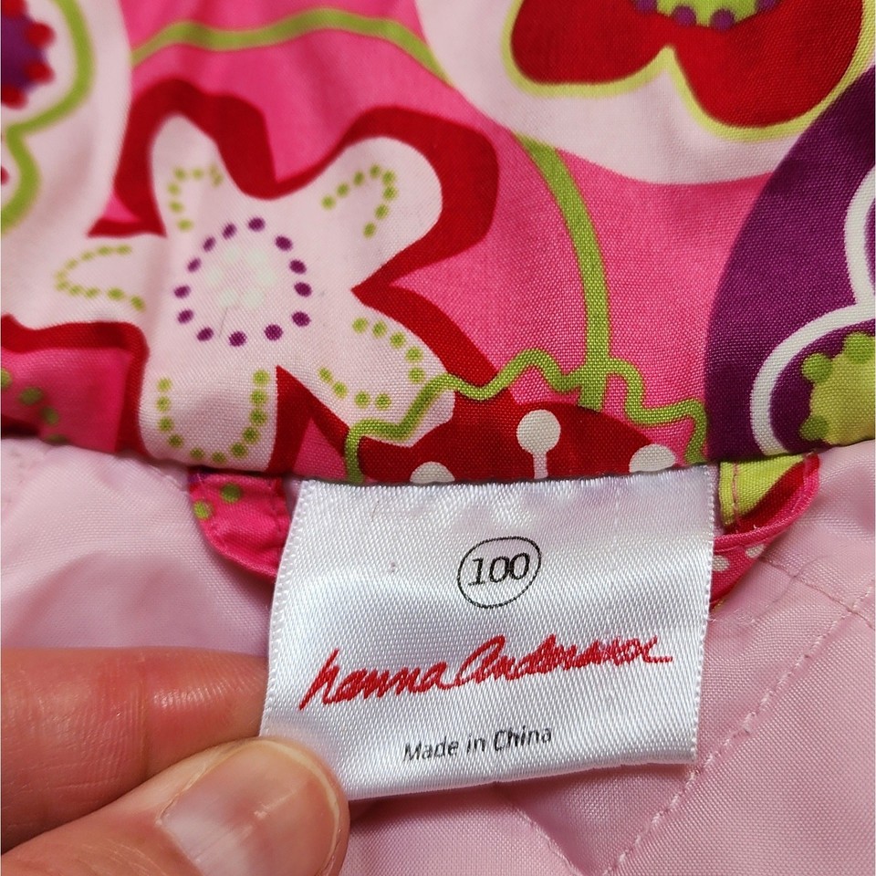 Hanna Andersson Girls Pink Floral Winter Jacket Size 4 Kids | eBay