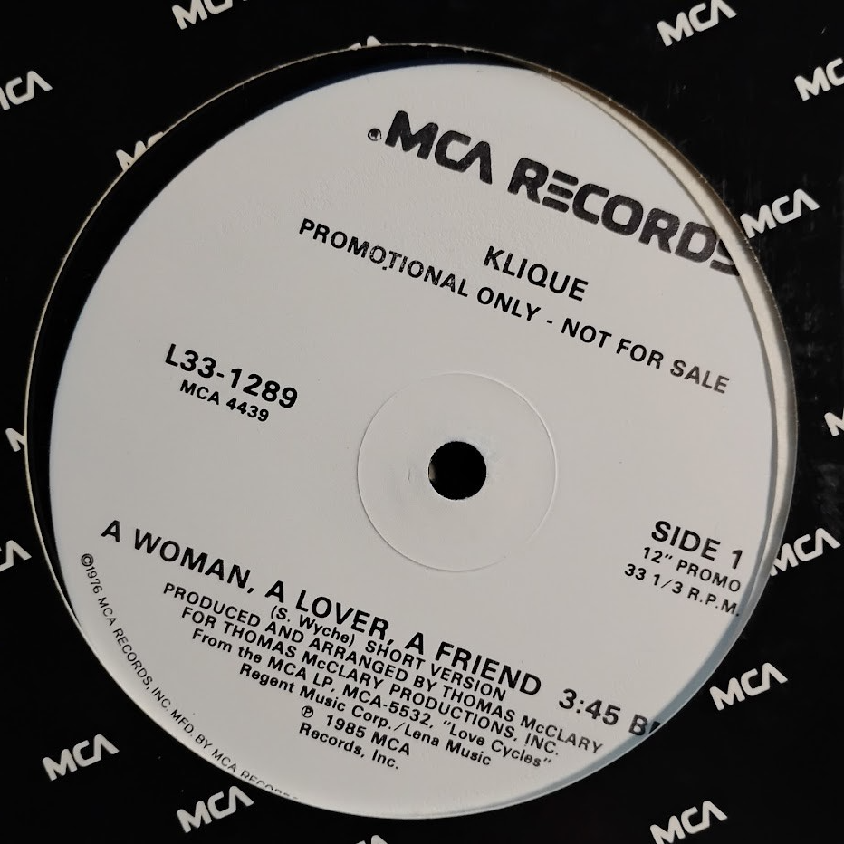Klique – A Woman, A Lover, A Friend 12" VG+ FUNK 1985 80's MCA RECORDS ...
