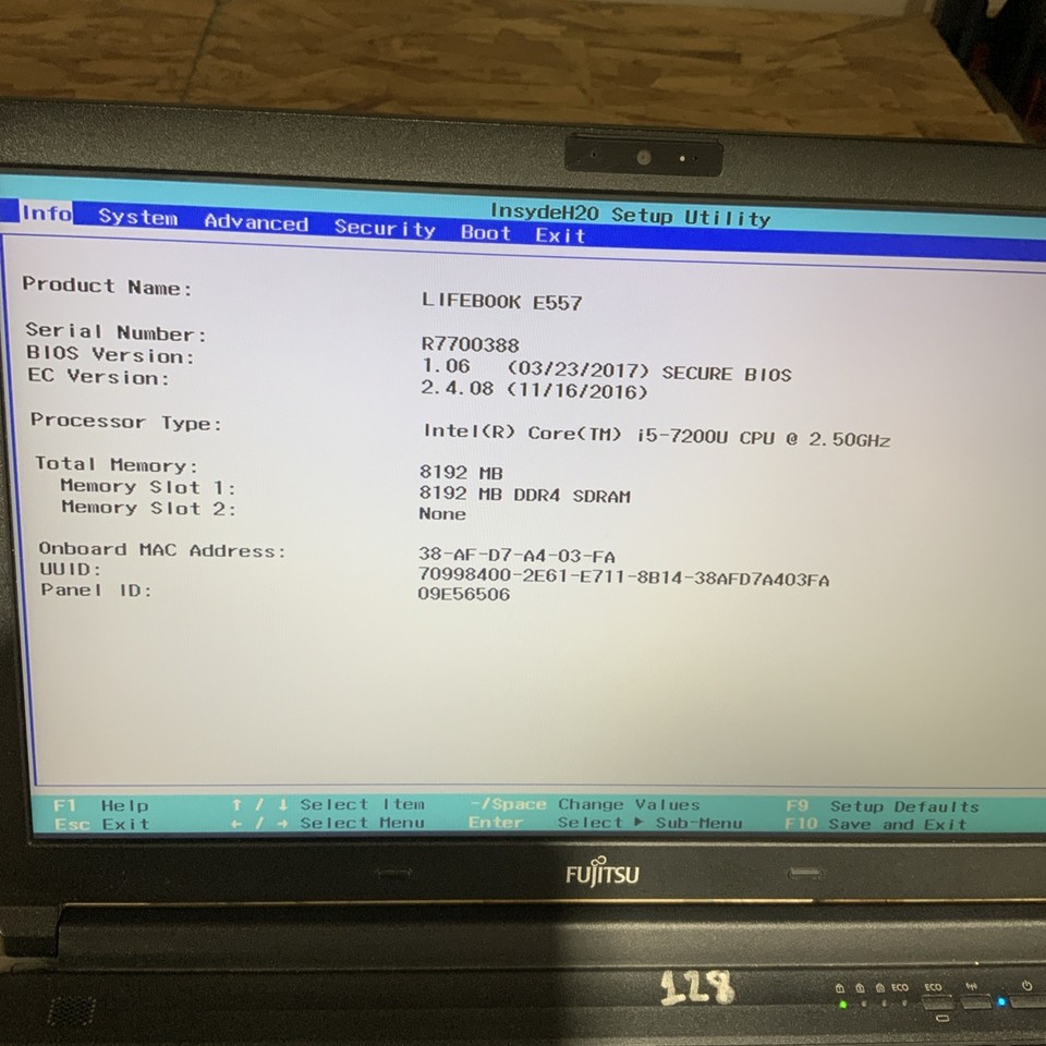 Fujitsu Lifebook E557 Intel Core i5-7200U 2.50GHz 8GB RAM 128GB SSD Win ...