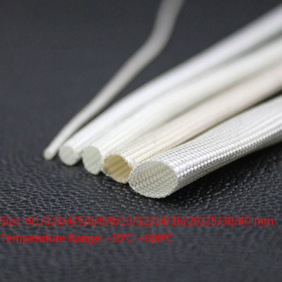 Φ1~40mm White 600°C HIGH TEMP Fiberglass Sleeving Wire Cable Insulating ...