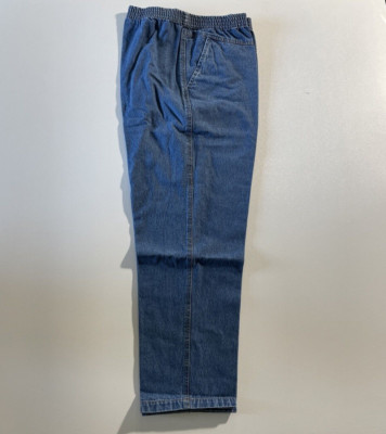 Lord Isaacs Pants Women 16P Petite Elastic Waist Pull On Blue Denim ...