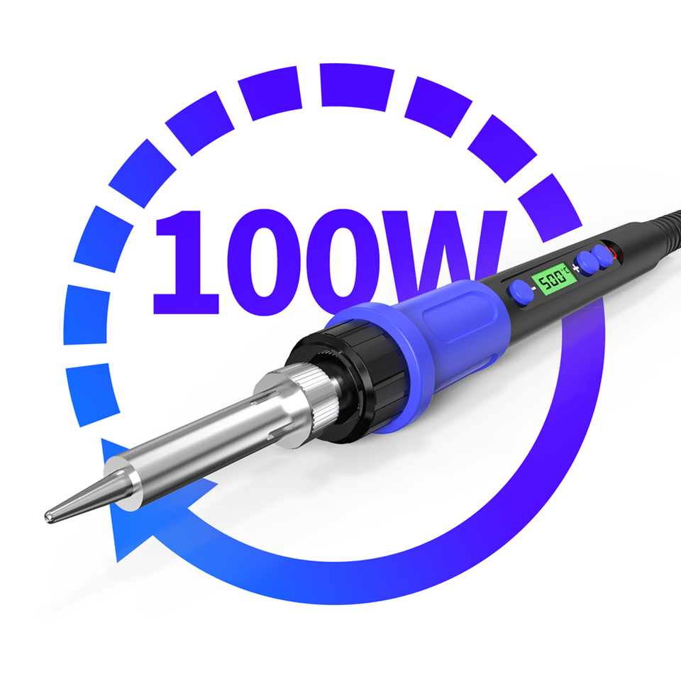 100W Soldering Iron Kit Digital LCD Welding Iron Tool Tips Temperature ...