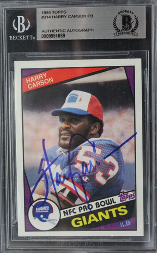 Harry Carson New York Giants HOF Autographed Signed 1984 Topps Card ...