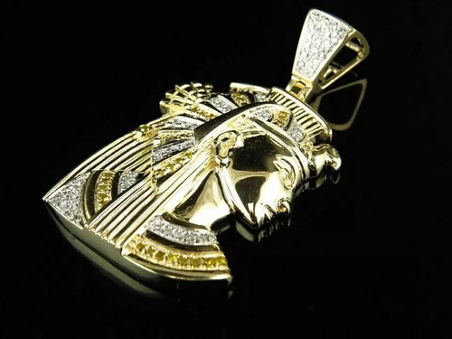 1Ct Round Diamond Egyptian Mummy Pendant Charm 14k Yellow Gold Finish ...