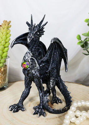 Fantasia Myth And Legend Medieval Ember Crystal Chest Dragon Sculpture ...