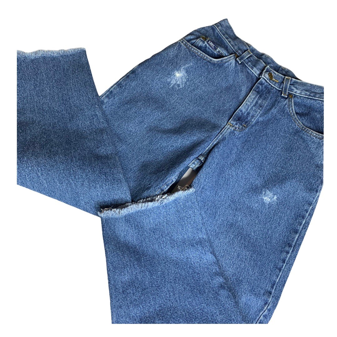 Vintage Lee Distressed Released Hem Denim Jeans - Gem
