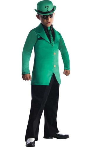 THE RIDDLER CHILD BOYS BATMAN LICENSED FANCY DRESS VILLAIN HALLOWEEN ...