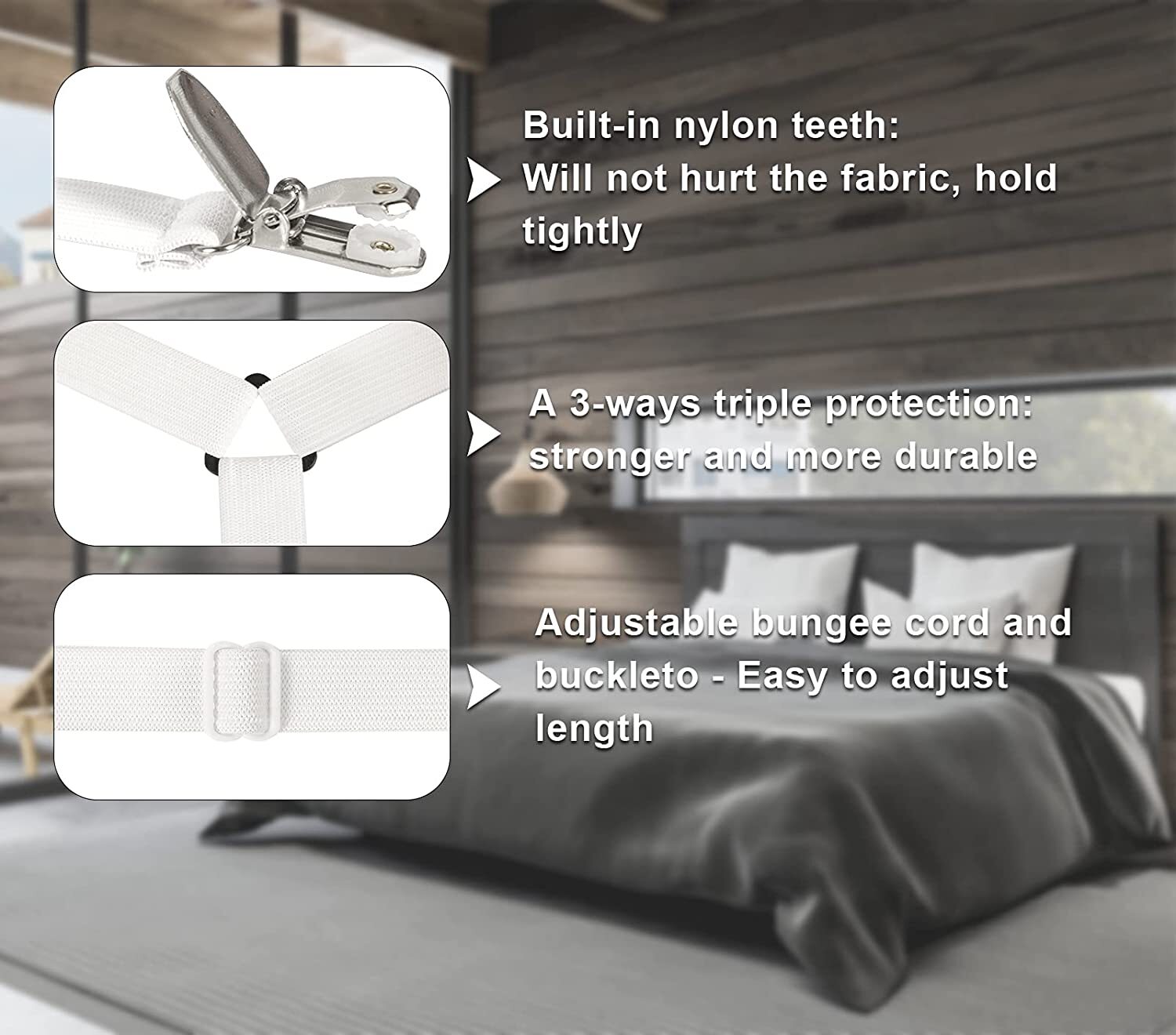 Crisscross Bed Sheet Clips Mattress Holder Straps Fastener Grippers ...