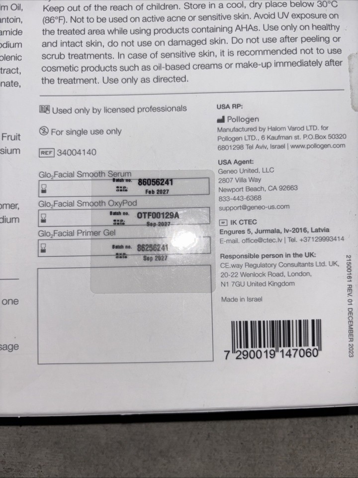 GENEO Glo2Facial SMOOTH Oxfoliation Kit for Face and Body Exp:2027 | eBay