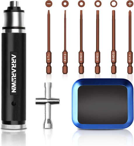 9Pcs RC Car Tool Kit 6 in 1 Hex Screwdriver Set with Tray,Cross Wrench ...