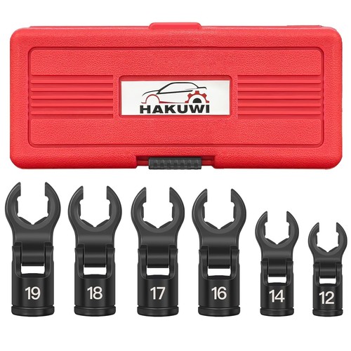 6pc Short Flex Head Crows Foot Line Wrench Set, Flex Flare Nut Wrench ...