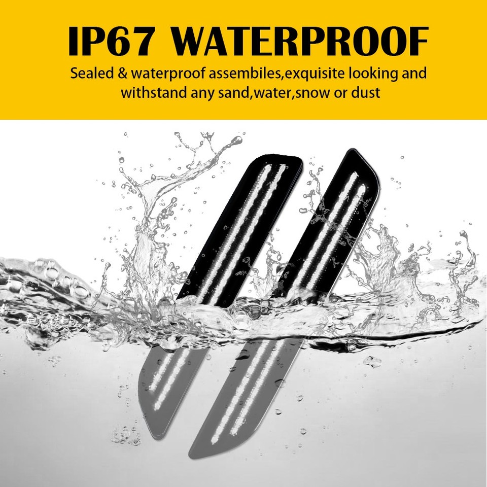 4pcs for 10-14 Mustang Ford Side Marker Light White LED Front + Rear ...