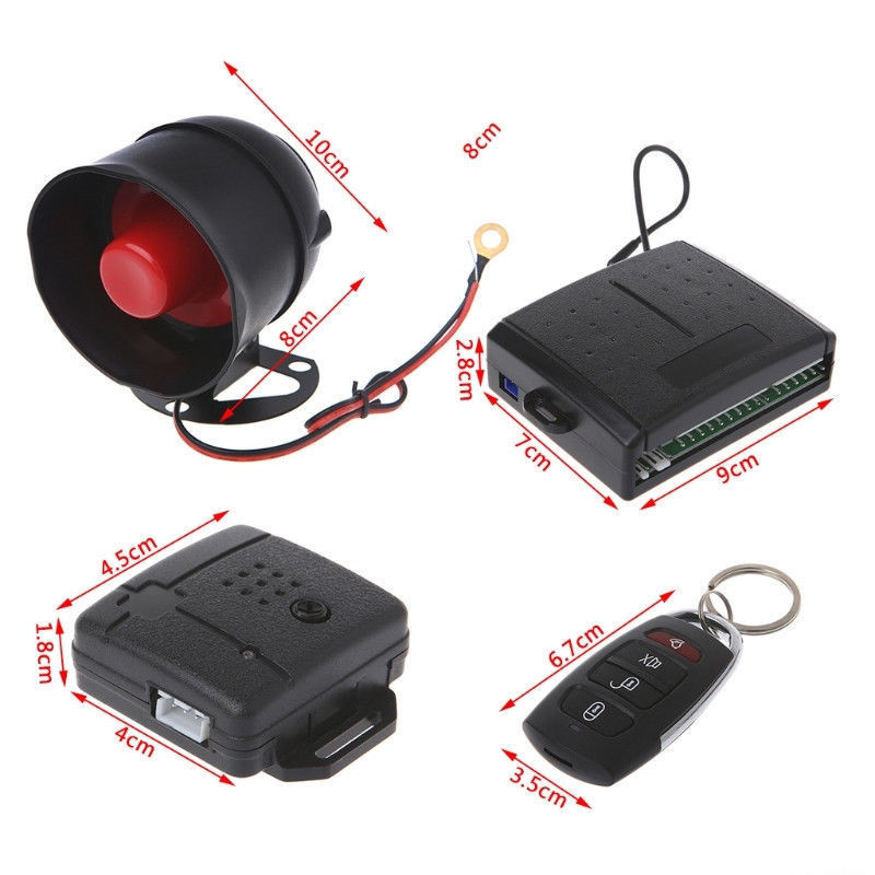 Car Alarm System Remote Control Central 2Pcs Door Remote Key Entry Anti ...