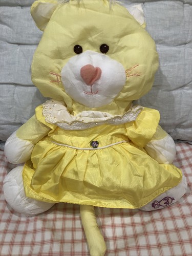 Vintage Fisher Price Puffalump Yellow Cat Plush With Dress 1986 | eBay