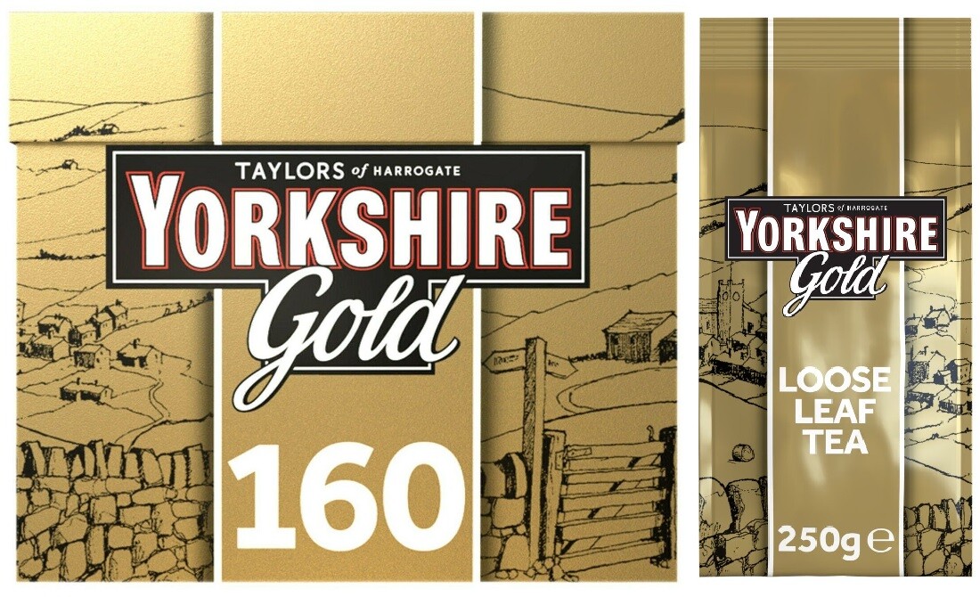 Taylor of Harrogate Yorkshire Gold 160 Tea Bags 500G & 250g Loose Tea ...