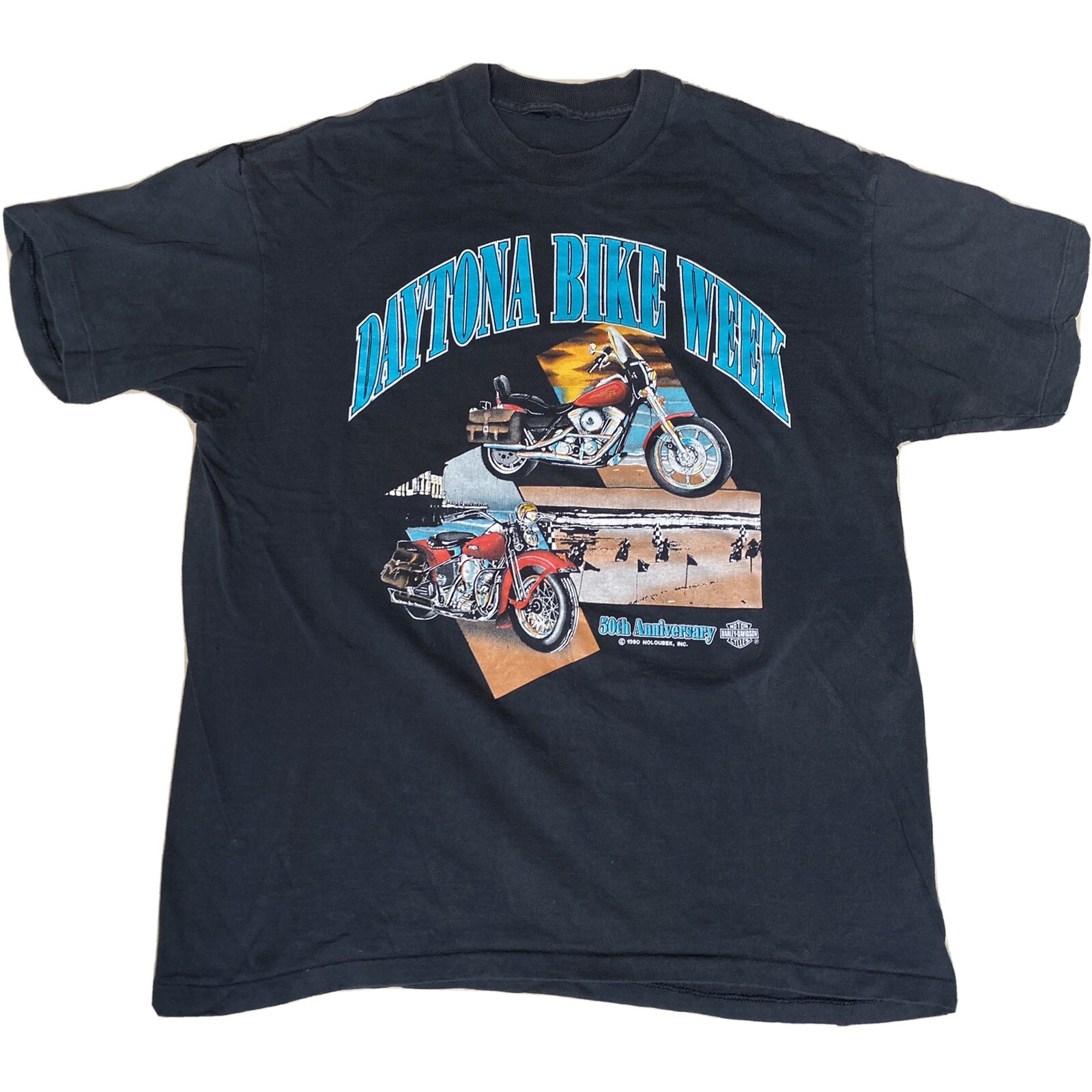 vintage 1990 daytona bike week tshirt 50th anniversar… - Gem