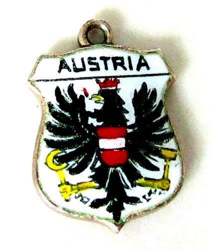 AUSTRIA ~ Vintage Silver Enamel Travel Shield Charm | eBay