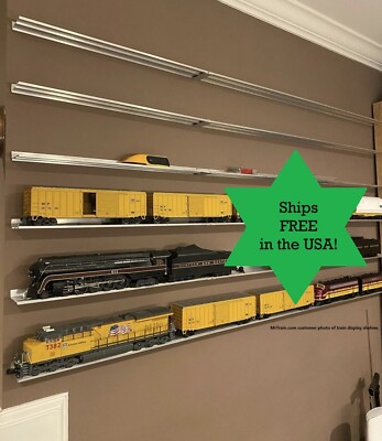 TRAIN DISPLAY SHELVES for HO Scale Model Railroad -10 Pack Train Shelf ...