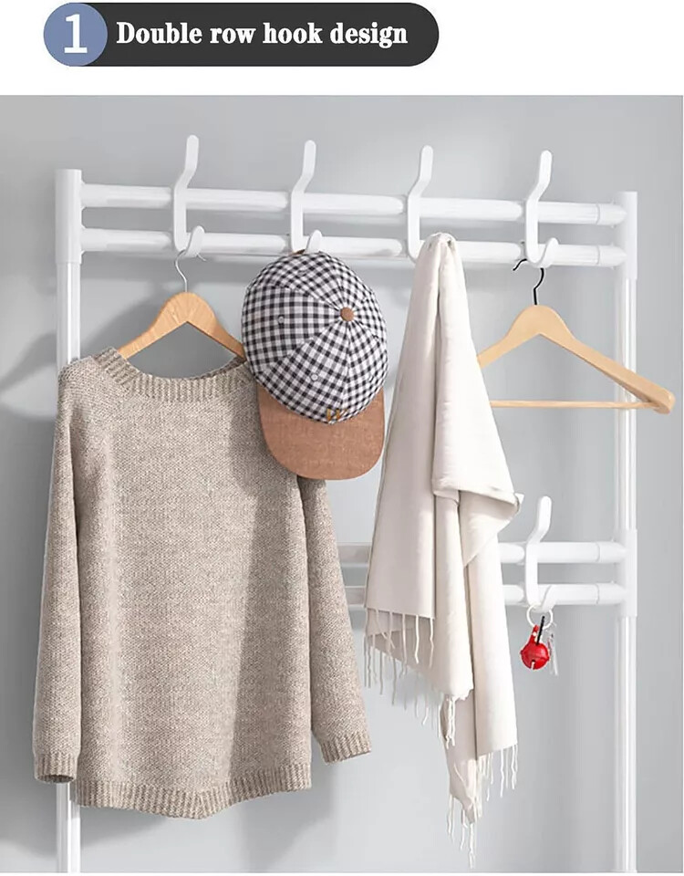 Clothing Rail Garment Rack Display Hanger Hanging Stand Cloth And Shoe ...