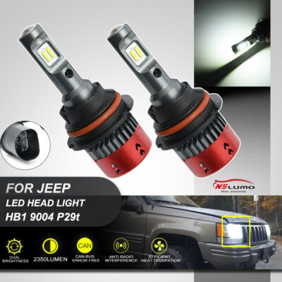 HB1 9004 P29t LED Headlights High/Low Beam Bulb For 93-98 Jeep Grand ...