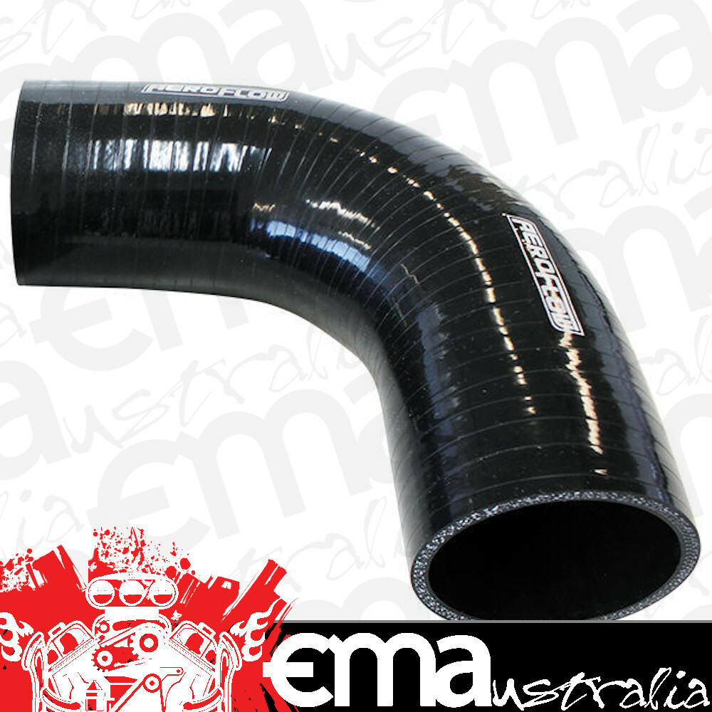 Aeroflow AF9203-350 Silicone Hose 90 Deg Black ID 3.50" 90mm Wall 5.3mm ...