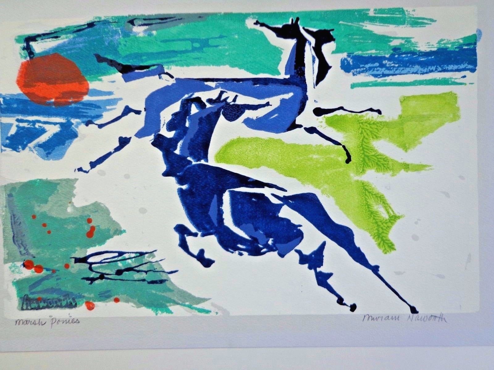 Miriam Haworth serigraph “Marsh Ponies” signed in pencil INV 2642 | eBay