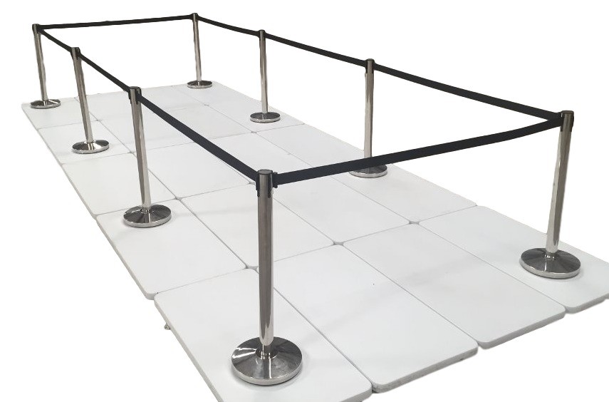 (8) Pack of Retractable Crowd Control Barrier Posts / Stanchions 6'6 ...
