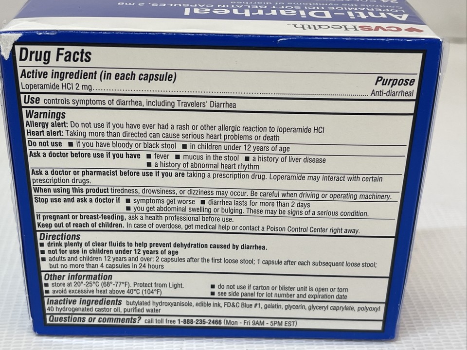 Anti Diarrheal Loperamide 2mg 24 Softgels - Expires 06/2025 Compare To ...