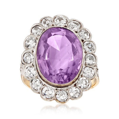 Vint Amy & Diamond Dinner Rng in Platinum & 18k Gold Size 7 | eBay