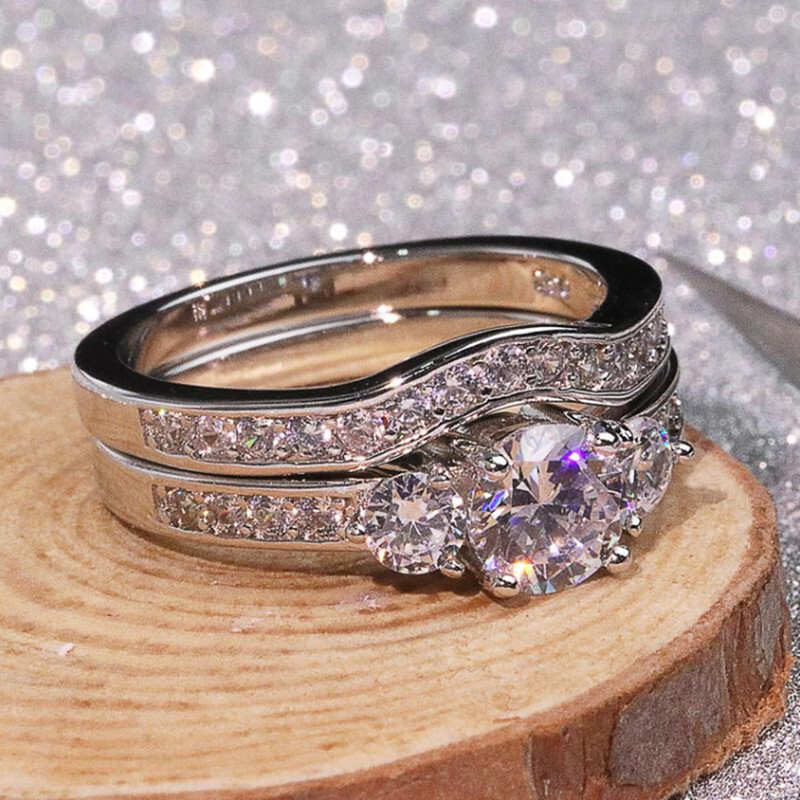 2pcs/set Alloy Proposal Rings Wedding Rings Couple Rings Gift ...