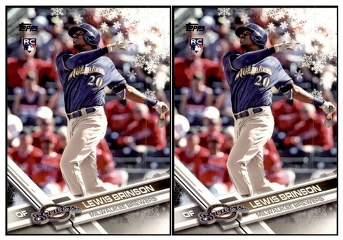 Lewis Brinson 2017 Topps Holiday Rookie Lot #HMW82 Milwaukee Brewers ...